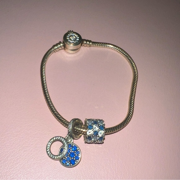 Pandora | Jewelry | Pandora Bracelet In Excellent Condition With Two ...